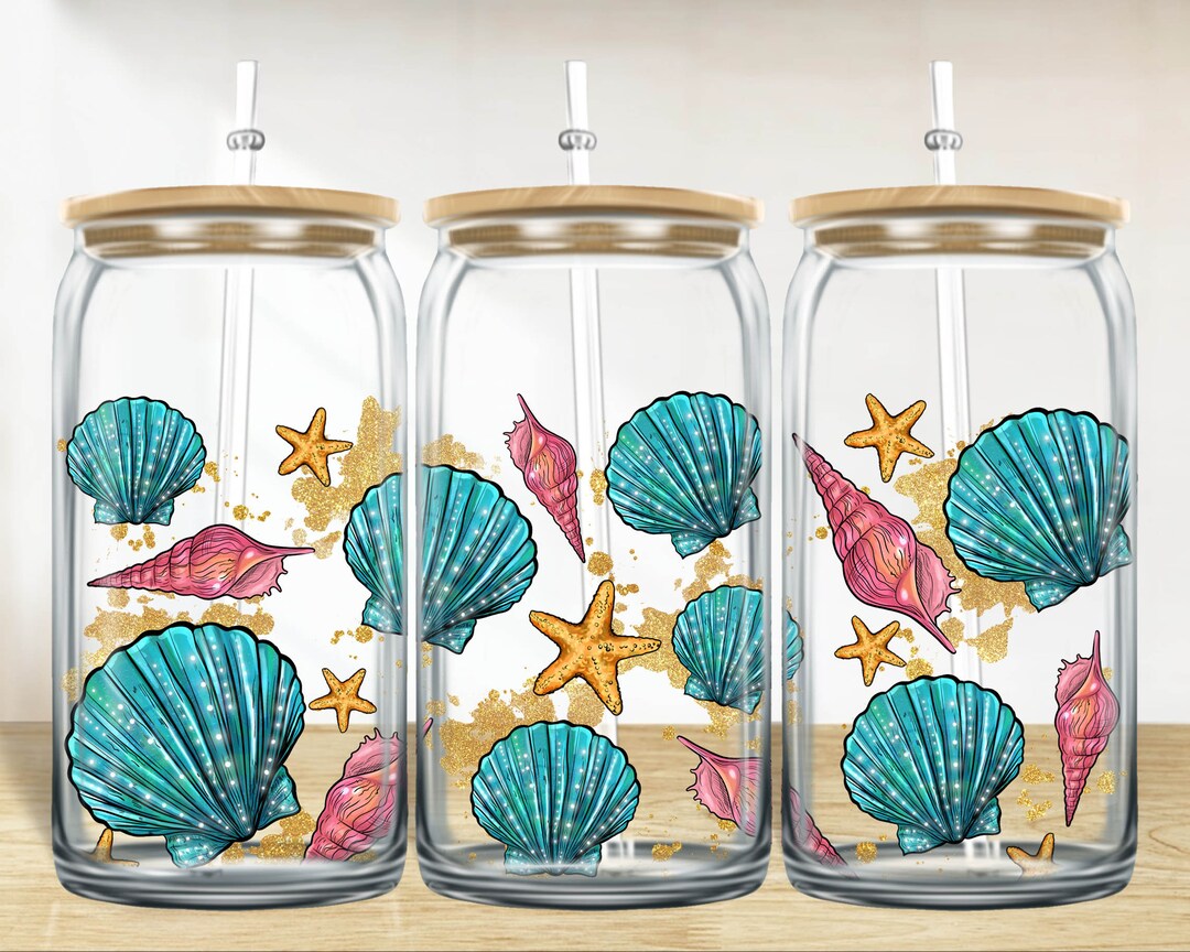 Seashell 16 Oz Libbey Glass Wrap Png, Seashell Libbey Wrap Png, Libbey ...