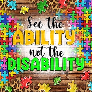 See the Ability Not the Disability 20oz Skinny Tumbler Png, Autism ...