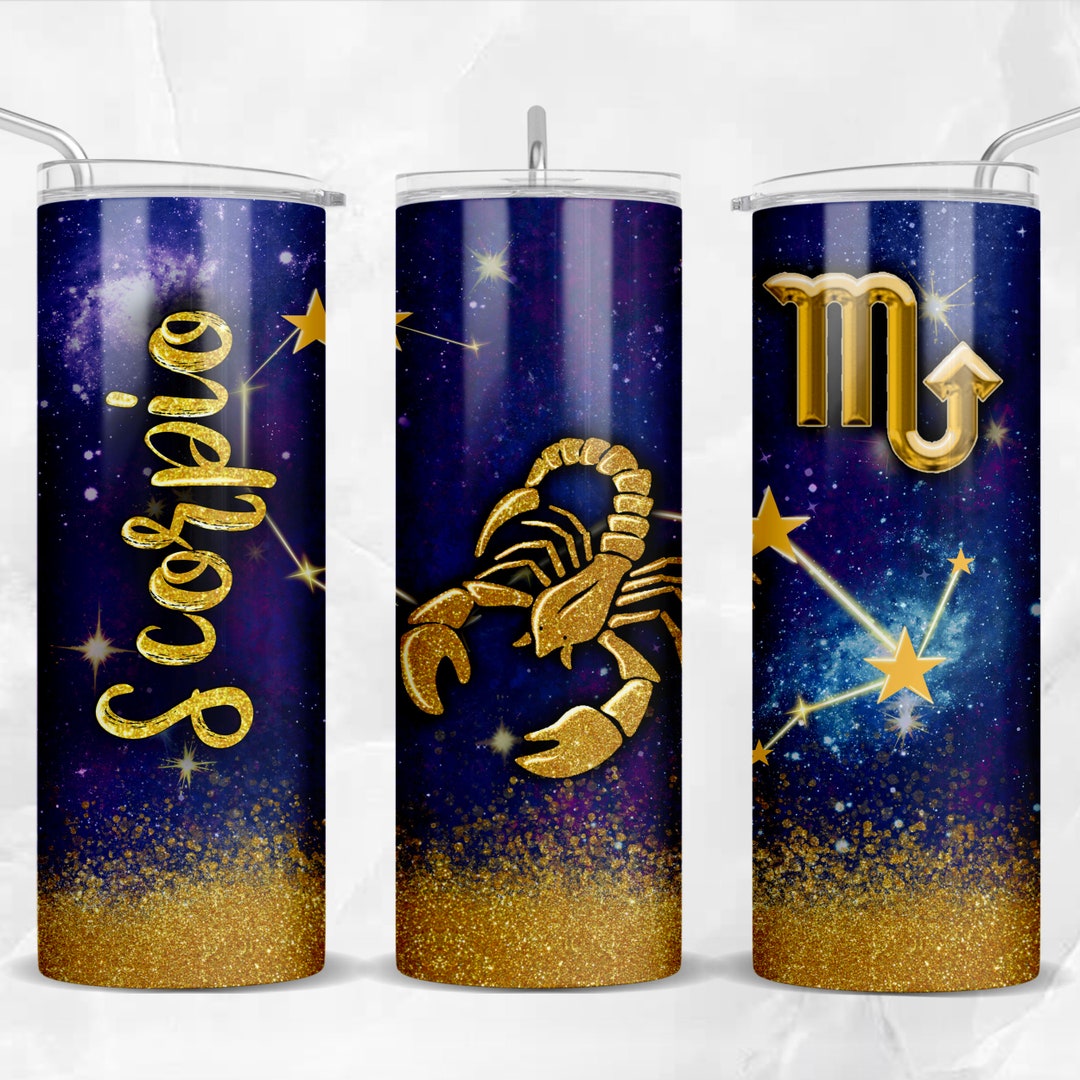Zodiac Scorpio 20 Oz Skinny Tumbler Png, Tumbler Wrap Png, Astrology ...