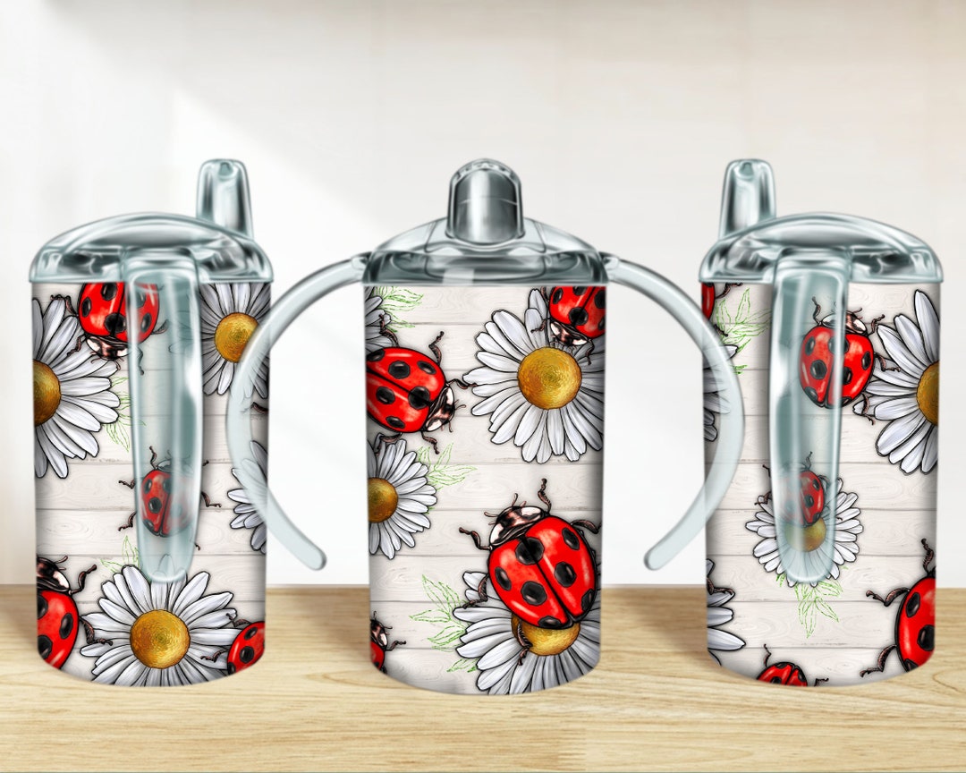 Lady Bug With Daisy 12 Oz Sippy Cup Png, Sippy Cup Designs, Lady Bug ...