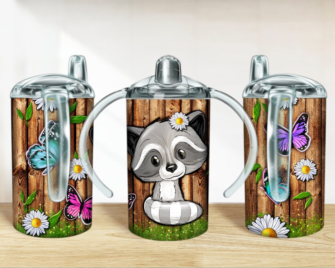 Woodland Racoon 12 Oz Sippy Cup Png Sublimation Design Download,sippy ...