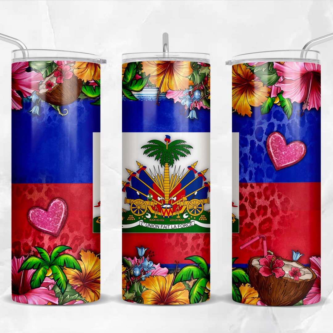 Haiti 20 Oz Skinny Tumbler Png Sublimation Design Download, Haiti Flag ...