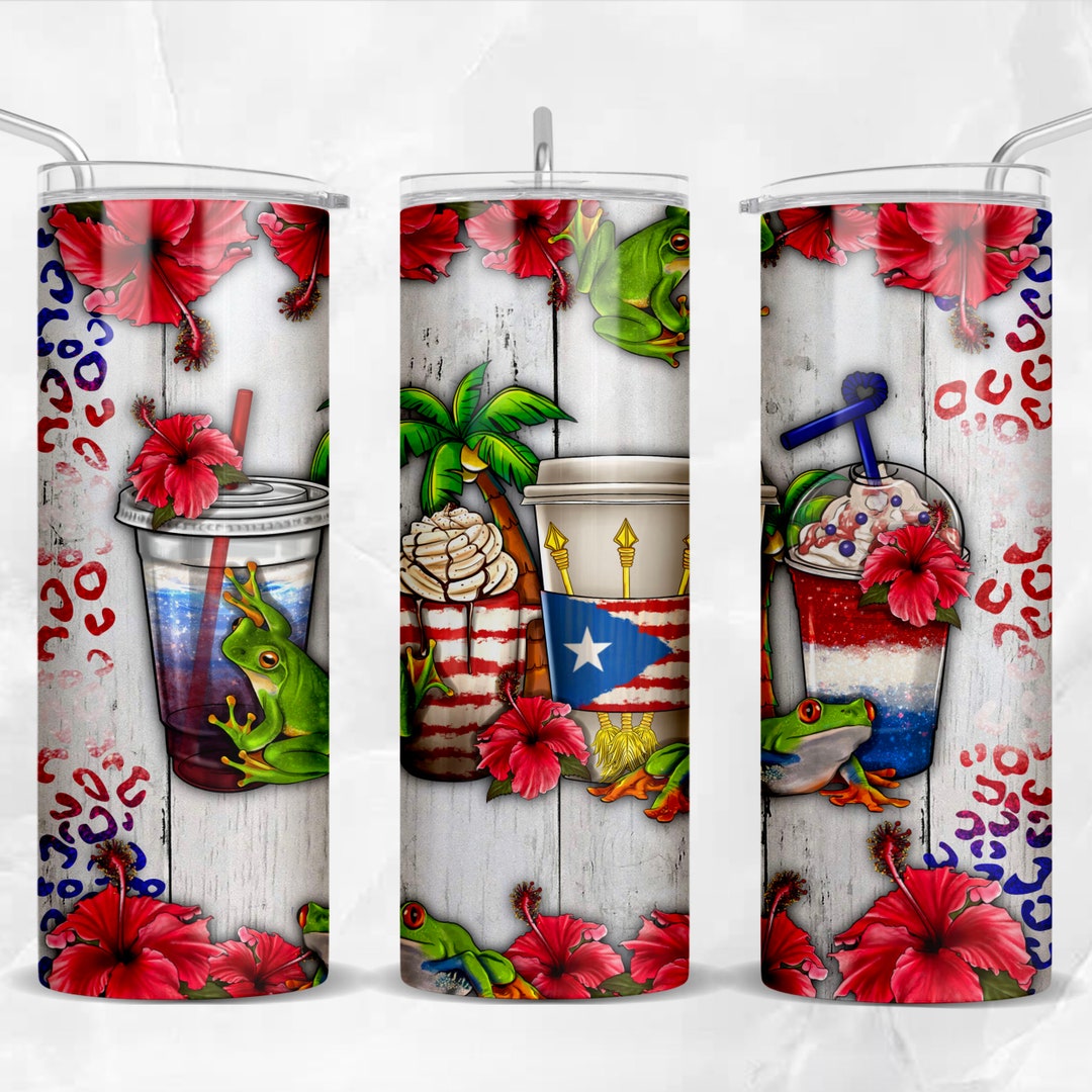 Puerto Rico Coffee Cups 20 Oz Skinny Tumbler Png, Puerto Rico Tumbler ...