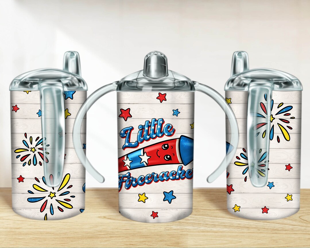 Little Firecracker 12 Oz Sippy Cup Png Sublimation Design Download ...