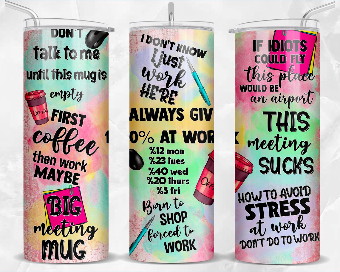 Funny Office 20 Oz Skinny Tumbler Png, Office Tumbler Wrap Png, Office ...