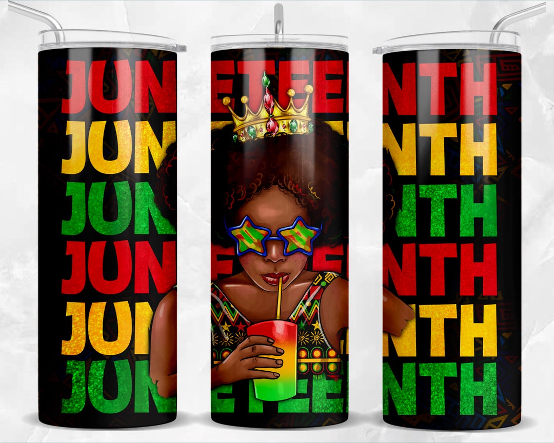 Juneteenth Cute Kid 20 Oz Skinny Tumbler Png, Tumbler Wrap Png ...