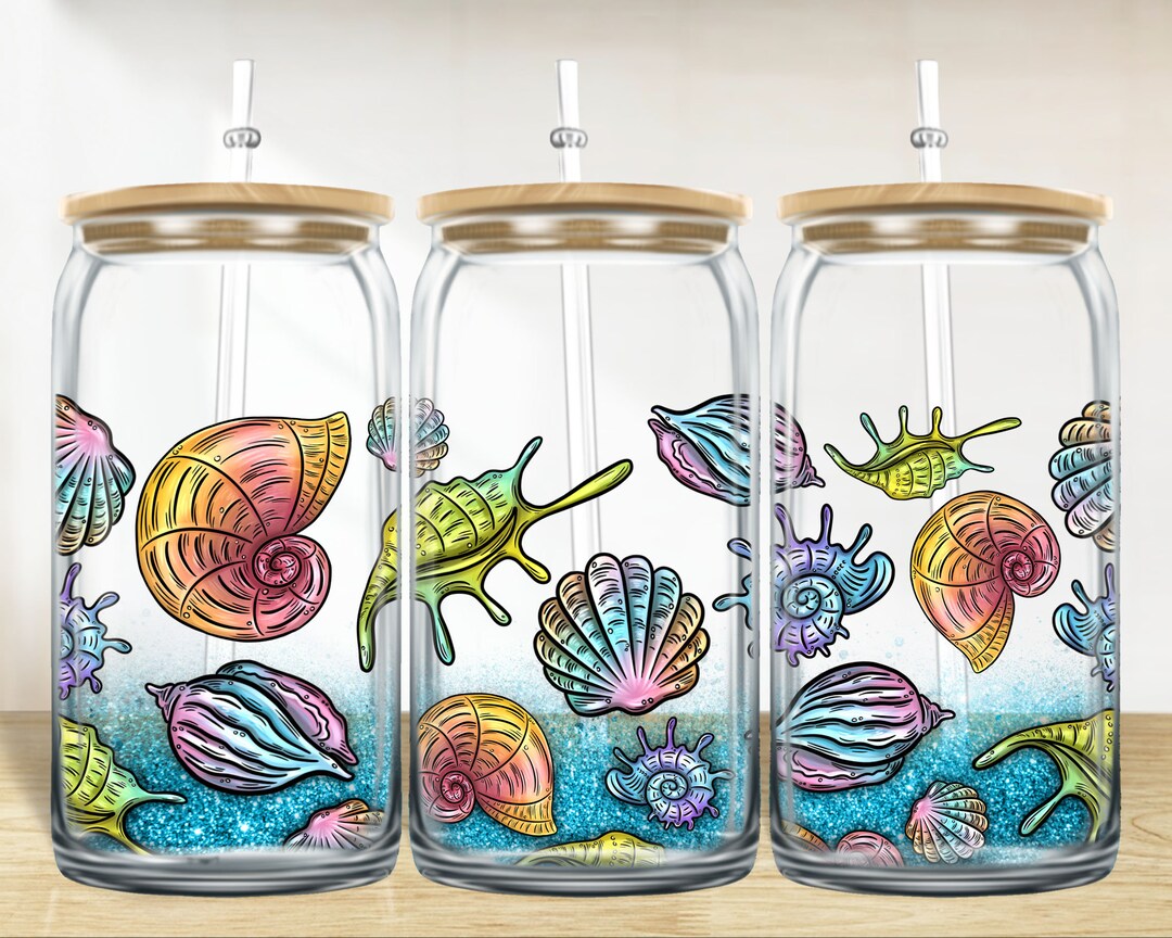 Sea Shells 16 Oz Libbey Glass Wrap Png, Libbey Wrap Png, Sea Shells ...