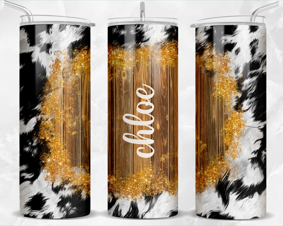 Personalized Cowhide 20oz Skinny Tumbler Png Sublimation Design ...