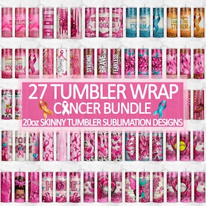 27 Cancer Tumbler Wrap Sublimation Designs, 20 Oz Skinny Tumbler Bundle ...