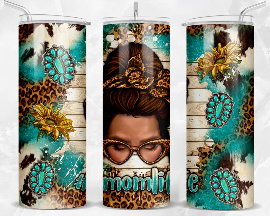 Mom Life Messy Bun 20oz Tumbler Sublimation Design Download, Mother's ...