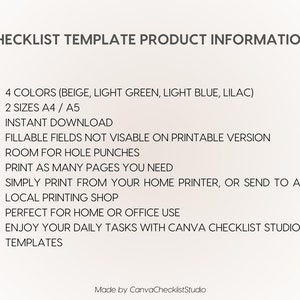 Printable and Fillable Daily Checklist, Daily To-do List Template, Task ...