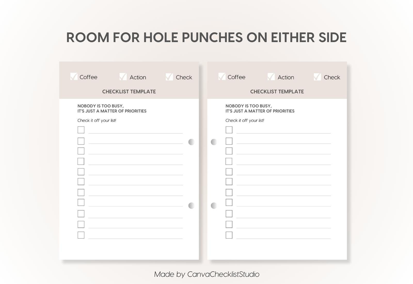 Printable and Fillable Daily Checklist, Daily To-do List Template, Task ...