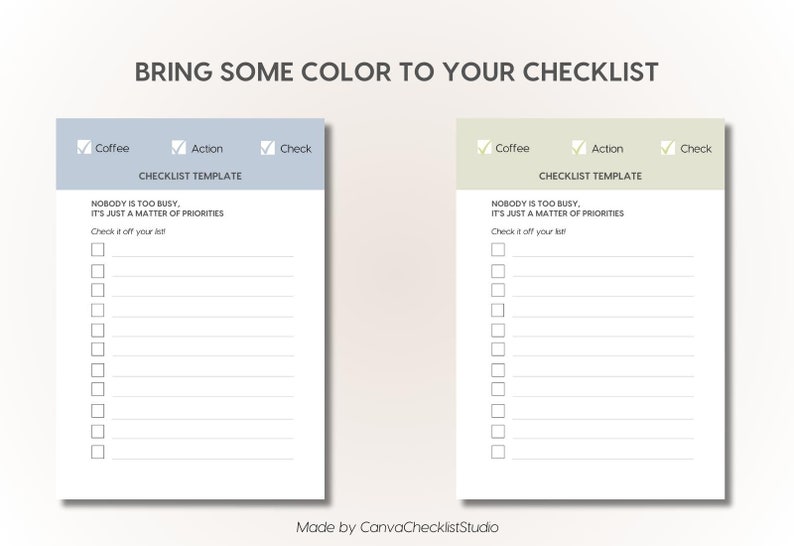 Printable and Fillable Daily Checklist Daily To-do List - Etsy