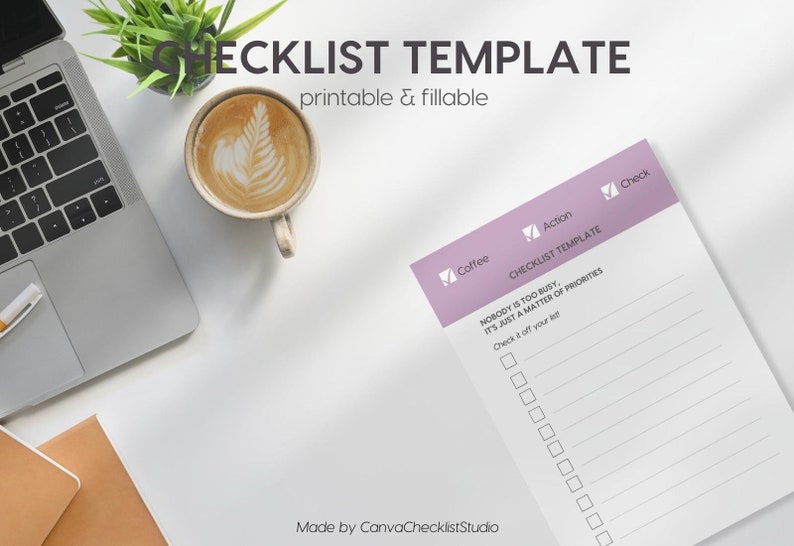 Printable and Fillable Daily Checklist Daily To-do List - Etsy