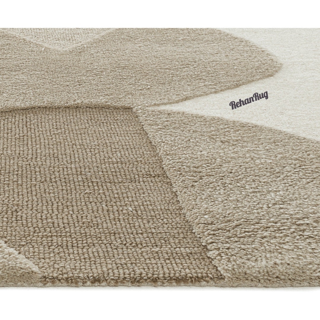 Scape Multi-level Pile Cut and Loop Hand-tufted Wool Handmade Area Rug ...