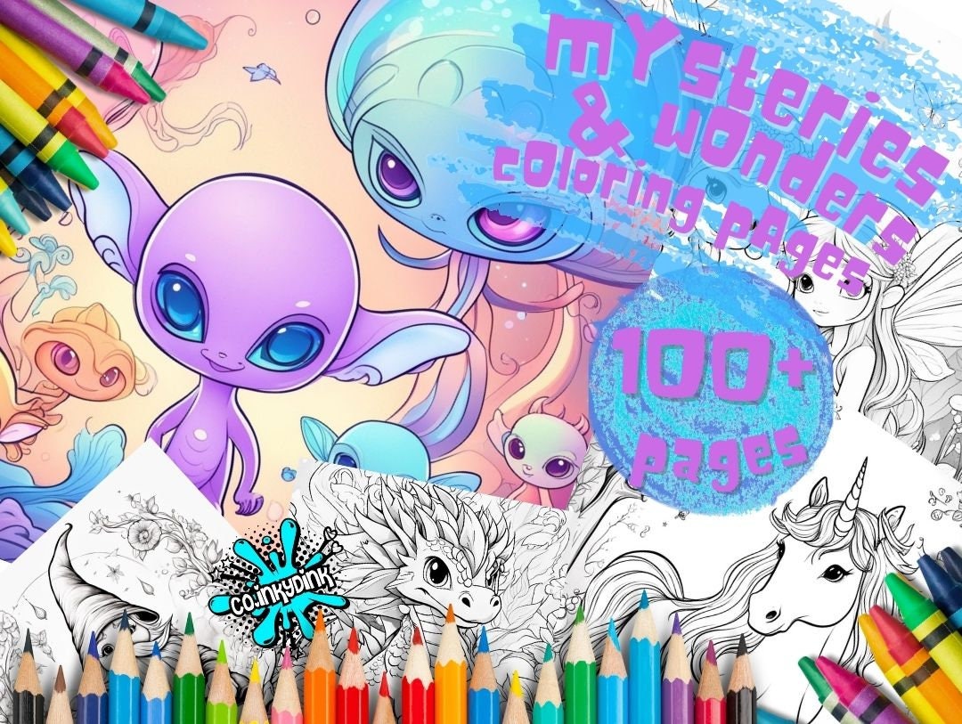 Mysteries Fun Coloring Pages Wonders Coloring Sheets Kids - Etsy