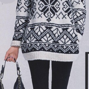 Woman's Chunky Fair Isle Sweater-jumper Chunky- Bulky 12 Ply Yarn 34 ...