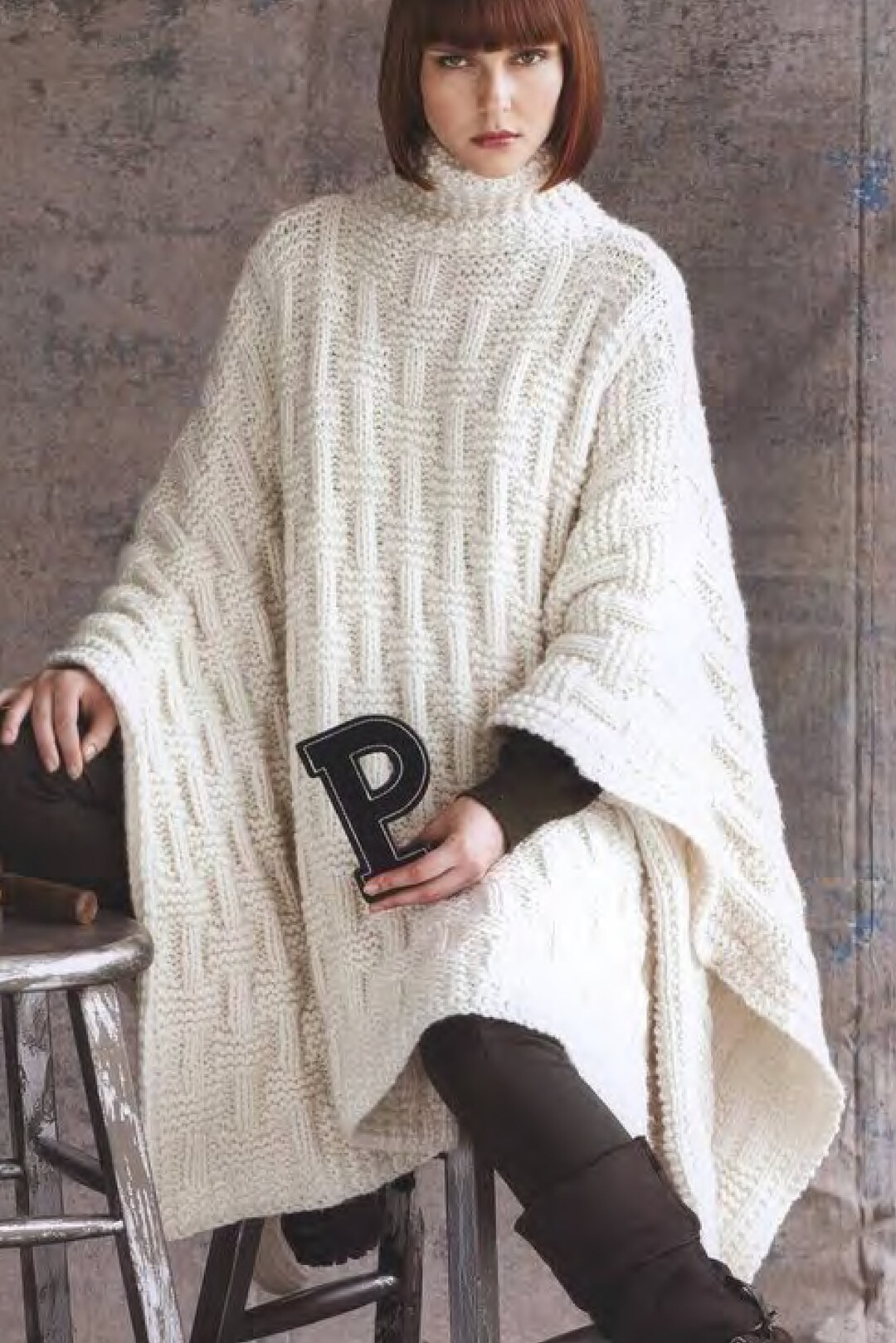 Womans Oversize Loose Fitting Basket Weave Poncho small 3X in Super ...