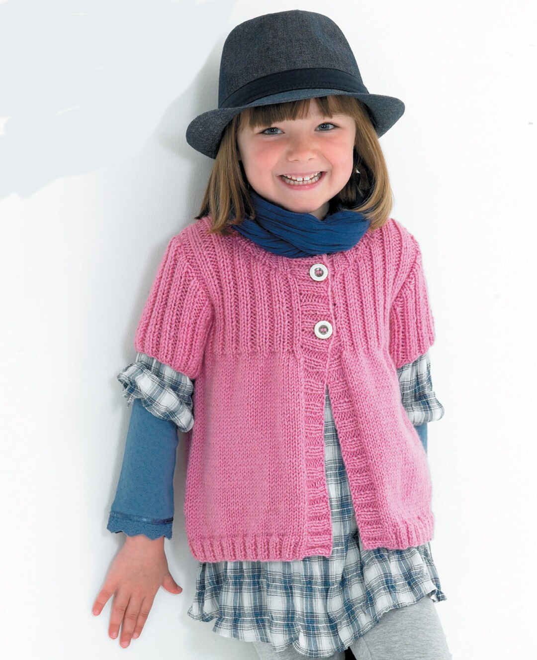 Girls Aran V or Round Neck Cable Cardigan Long & Short Sleeve 18" - 28 ...