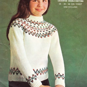 Yoked Fair Isle Jumper- Knitting Pattern, Fair Isle, Children , Instant ...