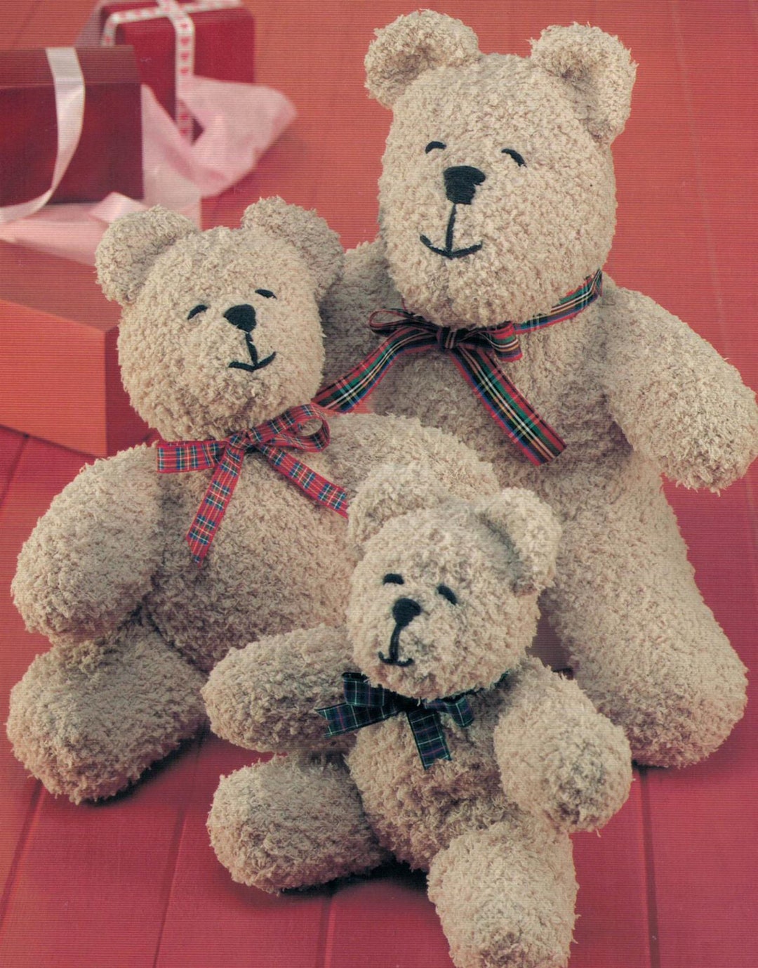 Teddies to Knit- 3 Sizes, Mummy Daddy Baby Bear 7" - 16.5" Sizes 8mm ...