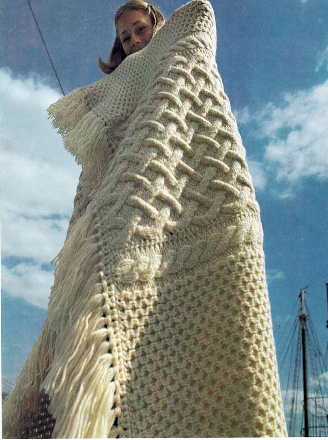 Large Cable Blanket- Throw Afghan Knitting Pattern - Worsted Weight ...