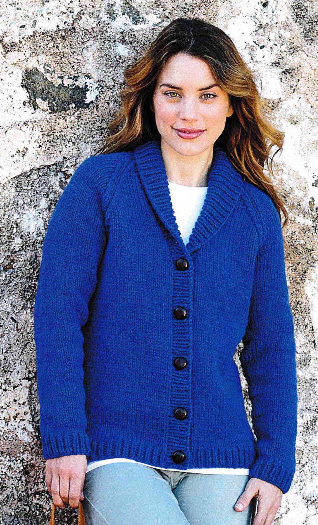 Woman's Easy Beginners Cardigans- V Neck- Shawl Collar Chunky-12 Ply ...