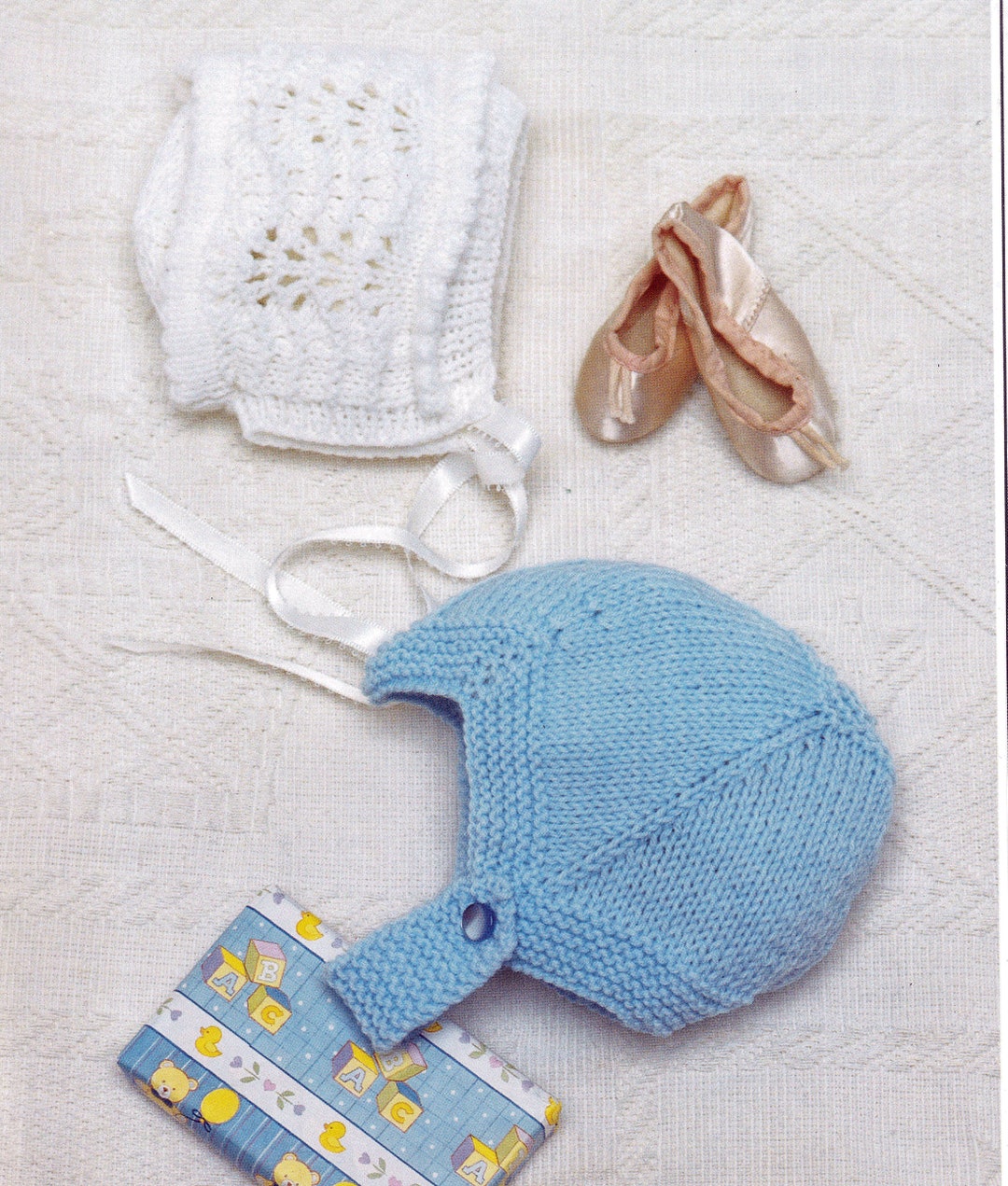 Baby Girl Boy Helmet & Bonnet to Knit ~ DK 8 Ply Light Worsted Knitting ...