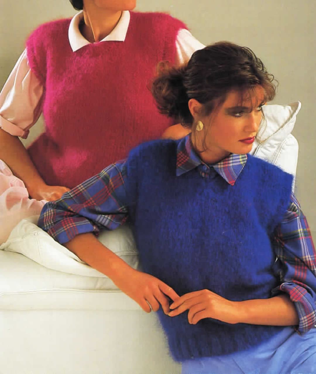 Very Easy Beginner Ladies Round & V Neck Top Vest Slipover 32"-38 ...