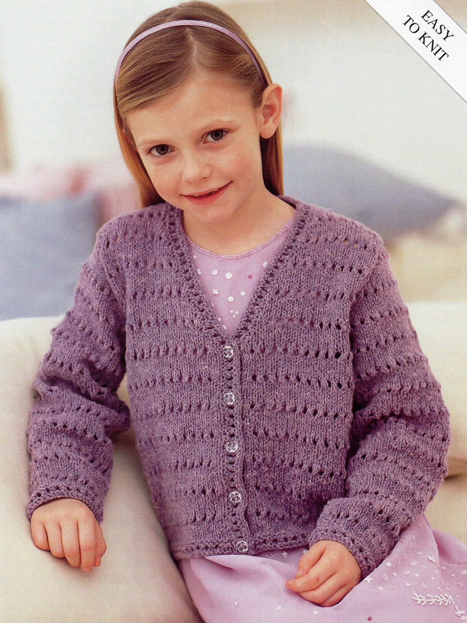 Easy Knit Girls V Neck Cardigan Childs Cardigan Childrens - Etsy