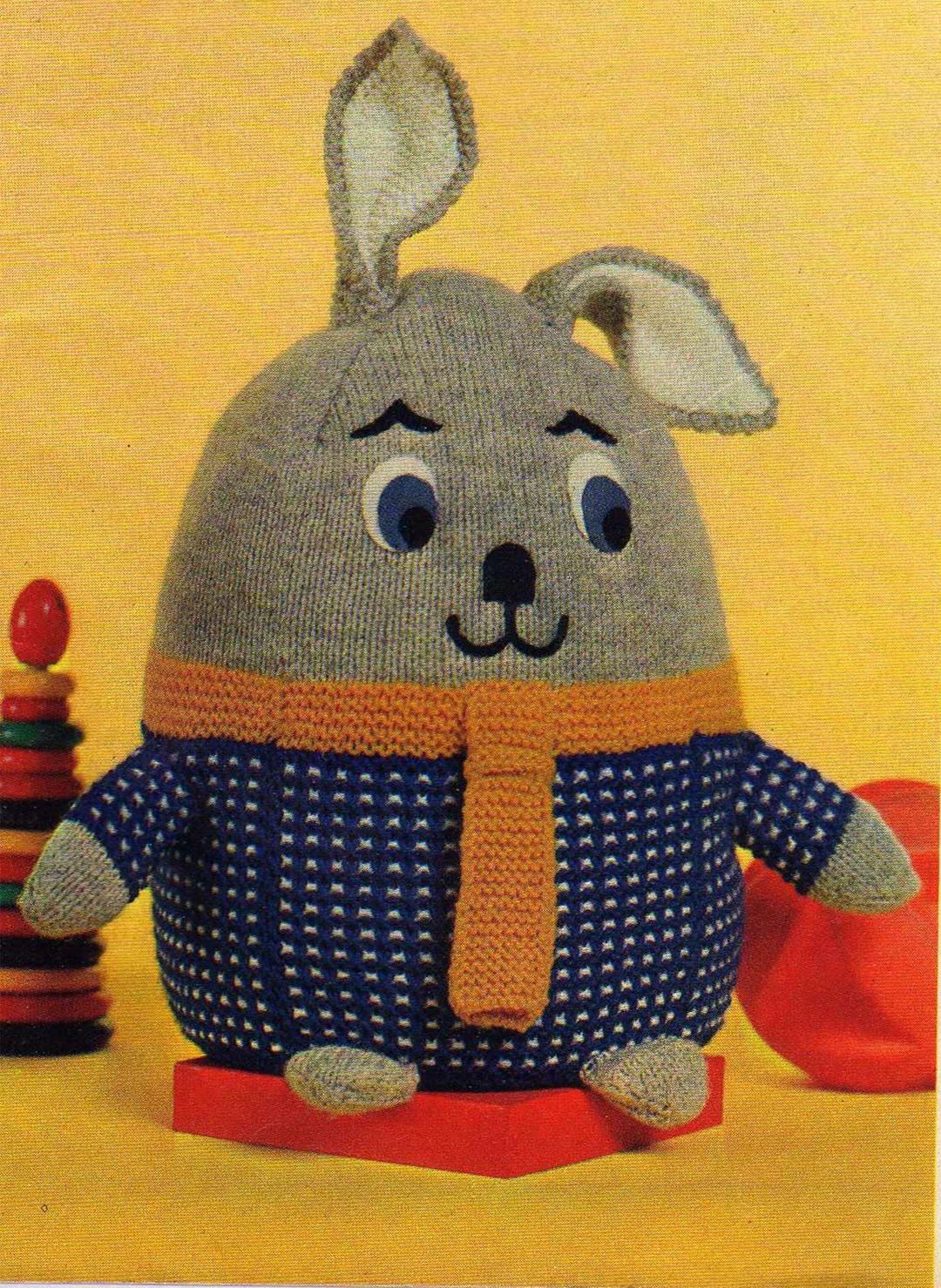 Humpty Dumpty Rabbit Toy- Knitted in Dk-8ply Light Worsted Yarn ...