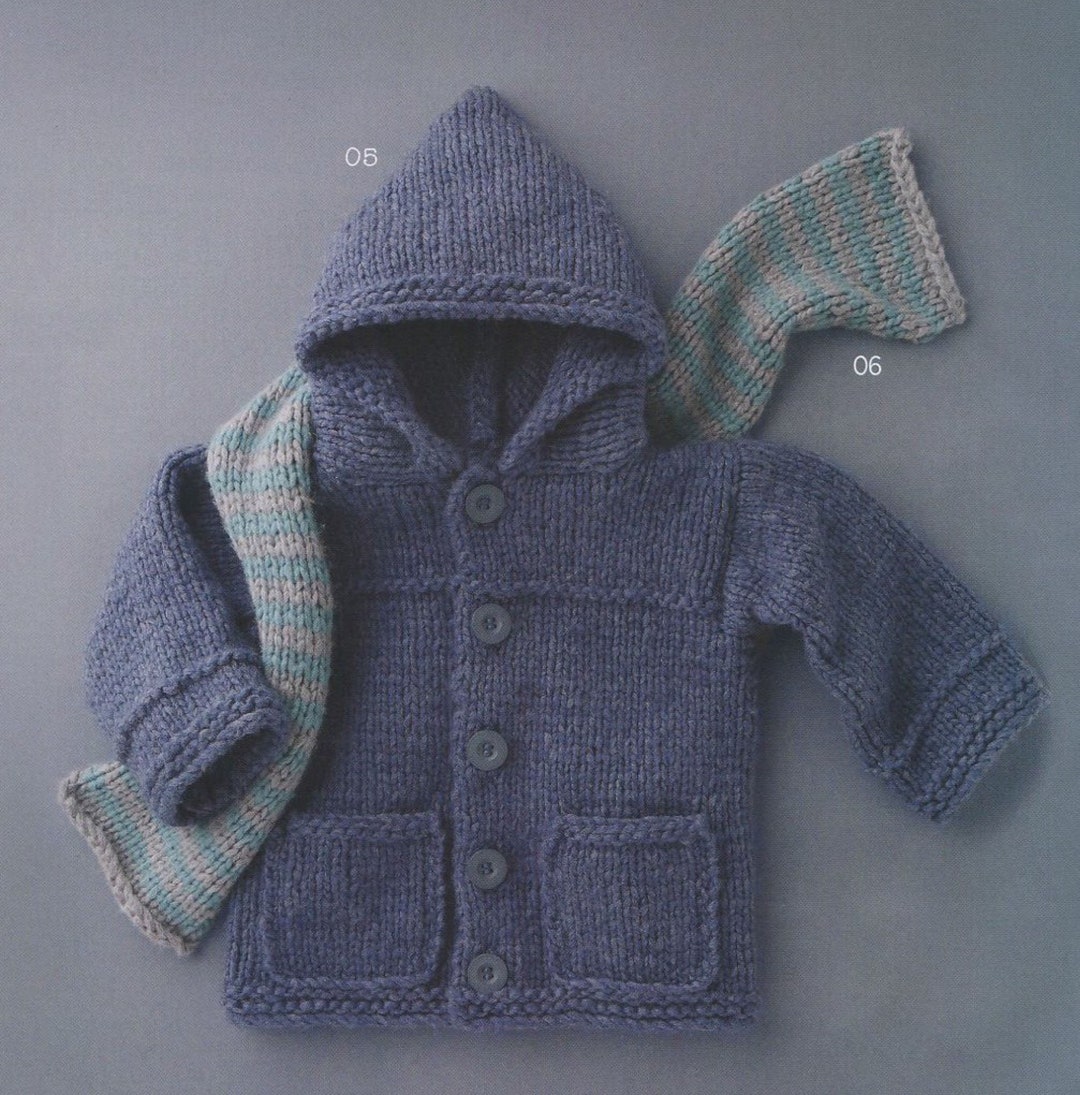 Easy Knit Hooded Jacket & Scarf- Super Chunky Super Bulky 12 Ply Wool ...