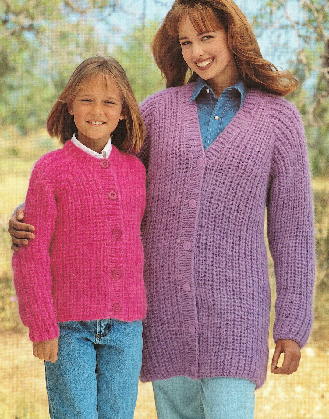 Easy Womans Girls Chunky Ribbed Cardigan 26" - 48" Chest Knitting ...