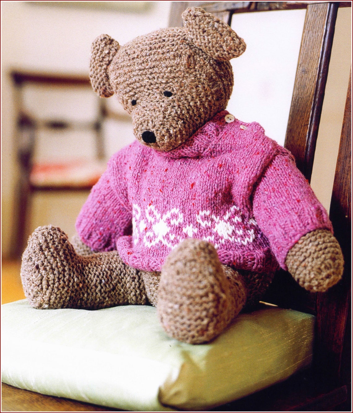 Easy Beginner Garter Stitch Toy Teddy Bear & Sweater 14"18 to 22 Inches ...