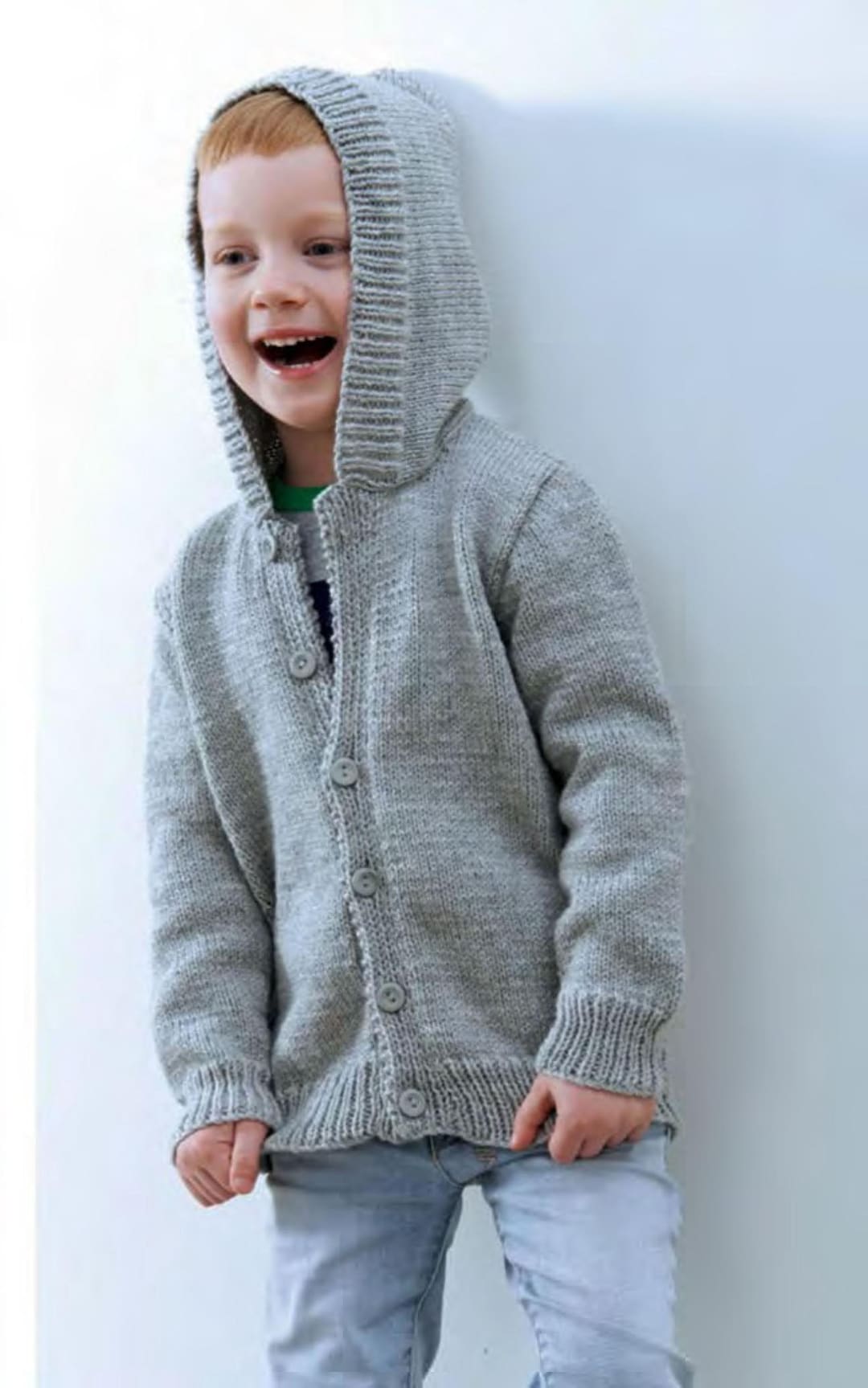 Easy Hooded Jacket PDF Knitting Pattern- Easy Knit DK 8 Ply Light ...