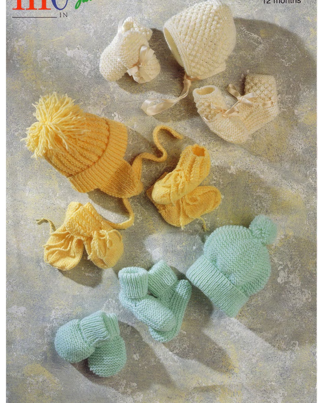 Baby Hats-mitts, Boots- Easy Pattern ~birth up to 12 Months~ DK ~ 8 Ply ...