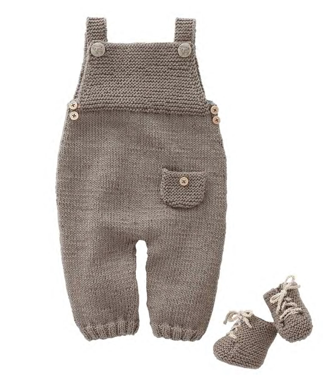 Easy Knit Dungarees and Sneakers Pattern in DK Wool- 3-12 Mths Download ...