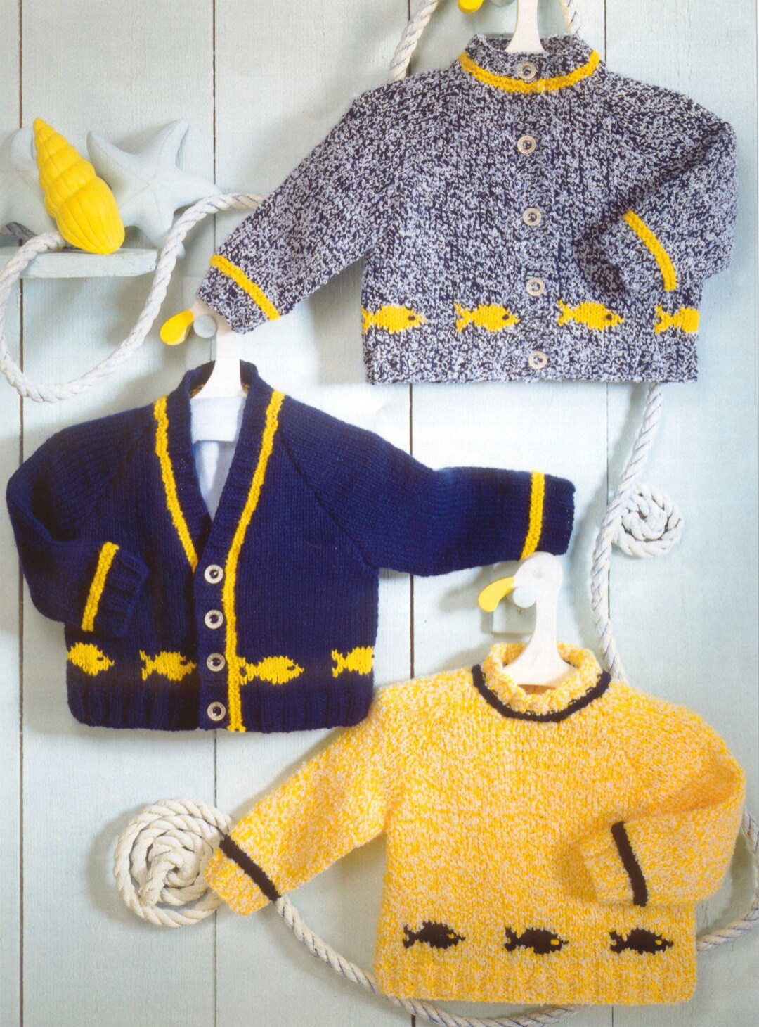 Baby Fish Motif Sweater & Children's Cardigans Round V Neck 16-26" NO ...