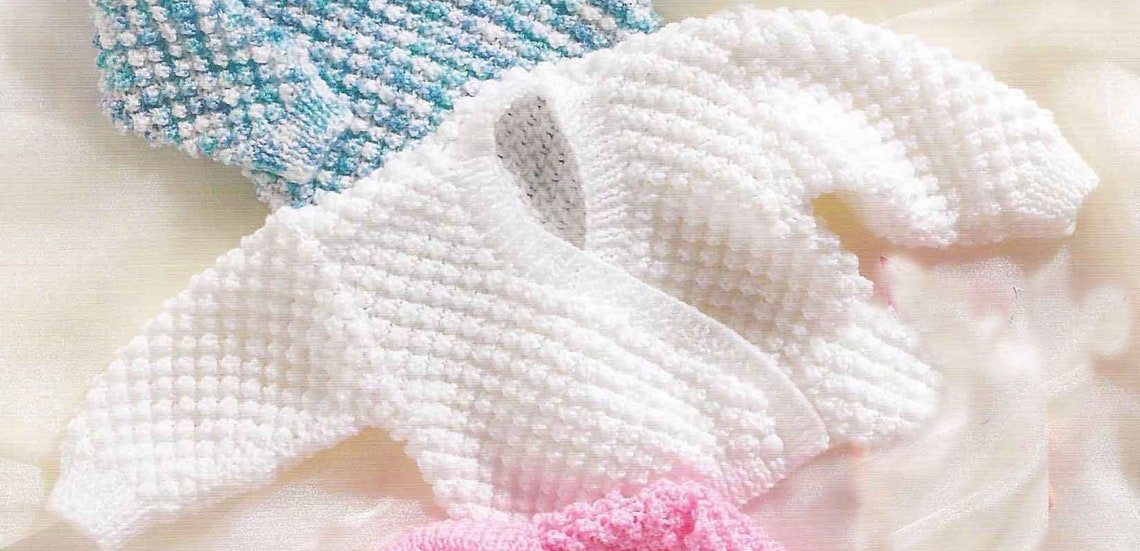 Baby Easy Cardigan Collar~jumper & Cross Over Cardigan Knitting Pattern ...