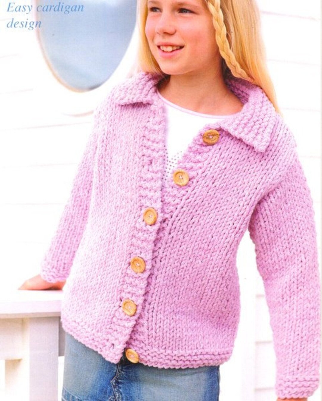 Easy Quick Girls Plain Collar Jacket Cardigan 22" - 32" (1- 12 Yrs ...