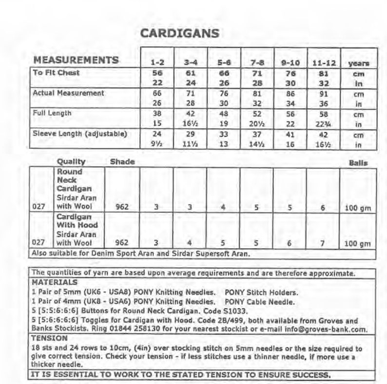 Easy Aran Cardigans- With or Without Hood Download Pdf- Aran/10 Ply ...