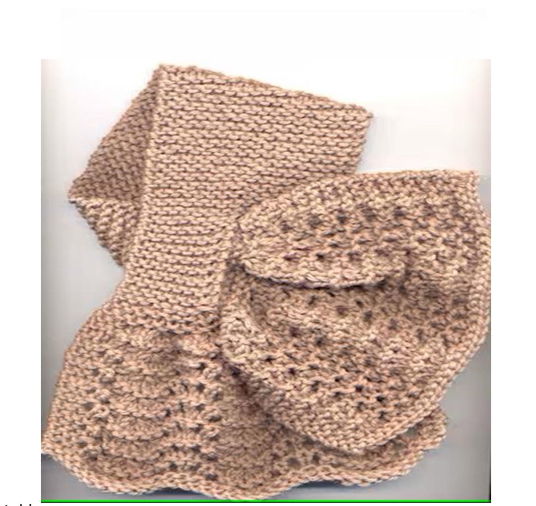 Easy Beginner Womans Miss Marple Lacy Cris-cross Neckwarmer Also Garter ...