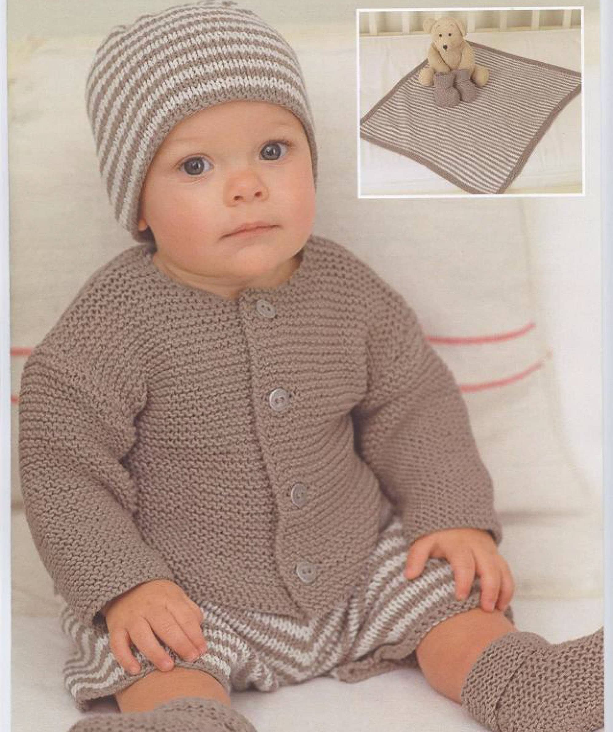 Baby Easy Garter Stitch -jacket -pants- Blanket-hat & Boots- DK 8 Ply ...
