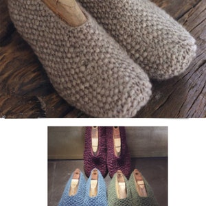 Easy Knit Chunky Slippers Knitting Pattern Knitted on Two Needles ...