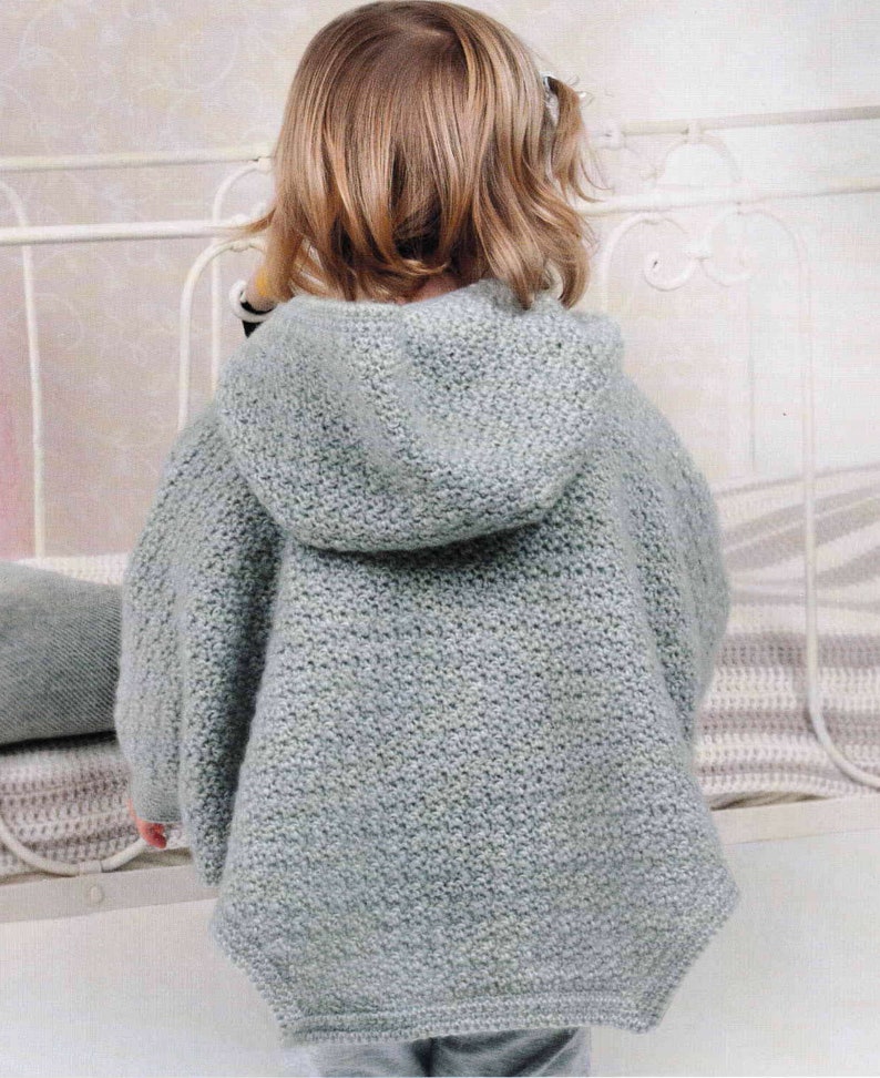 Baby Crochet Hooded Cape-jacket With Sleeves - Button Front - DK 8 Ply ...
