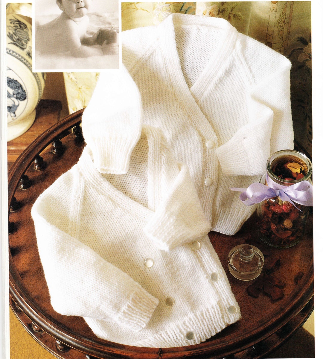 Baby Easy Classic Cross Over Cardigan Jacket ~ V Neck 16"- 20" ~ in 4 ...