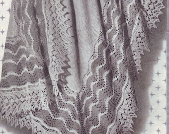 Two Vintage Shetland Lacy Baby Shawl Patterns 2 Ply Knitting Pattern ...