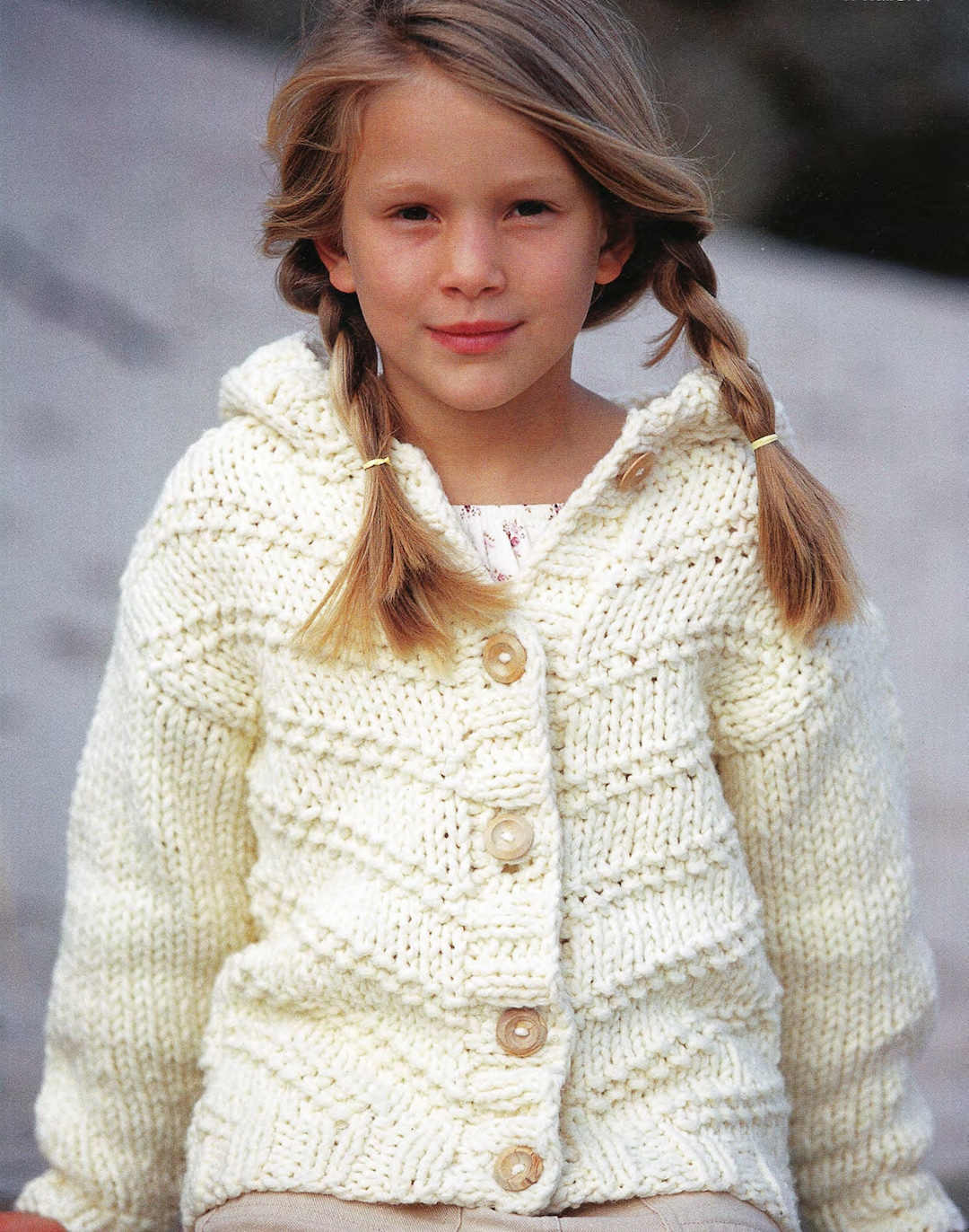 Girl Boy Super Chunky Hooded Easy Knit Coat Jacket 24 - 34 in 3-14 ...