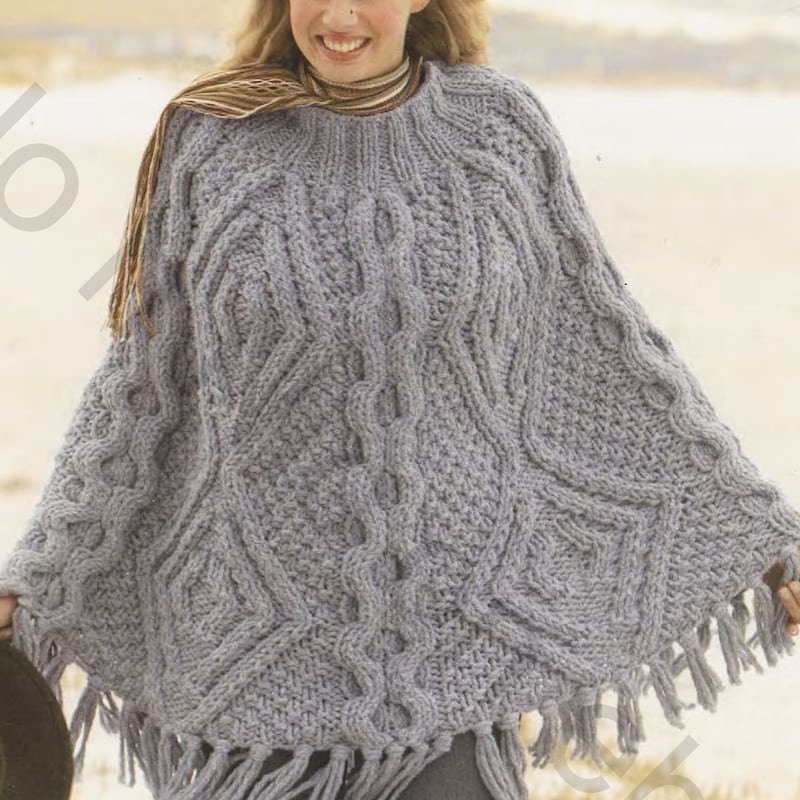 Cowl Neck Poncho Knit - Etsy