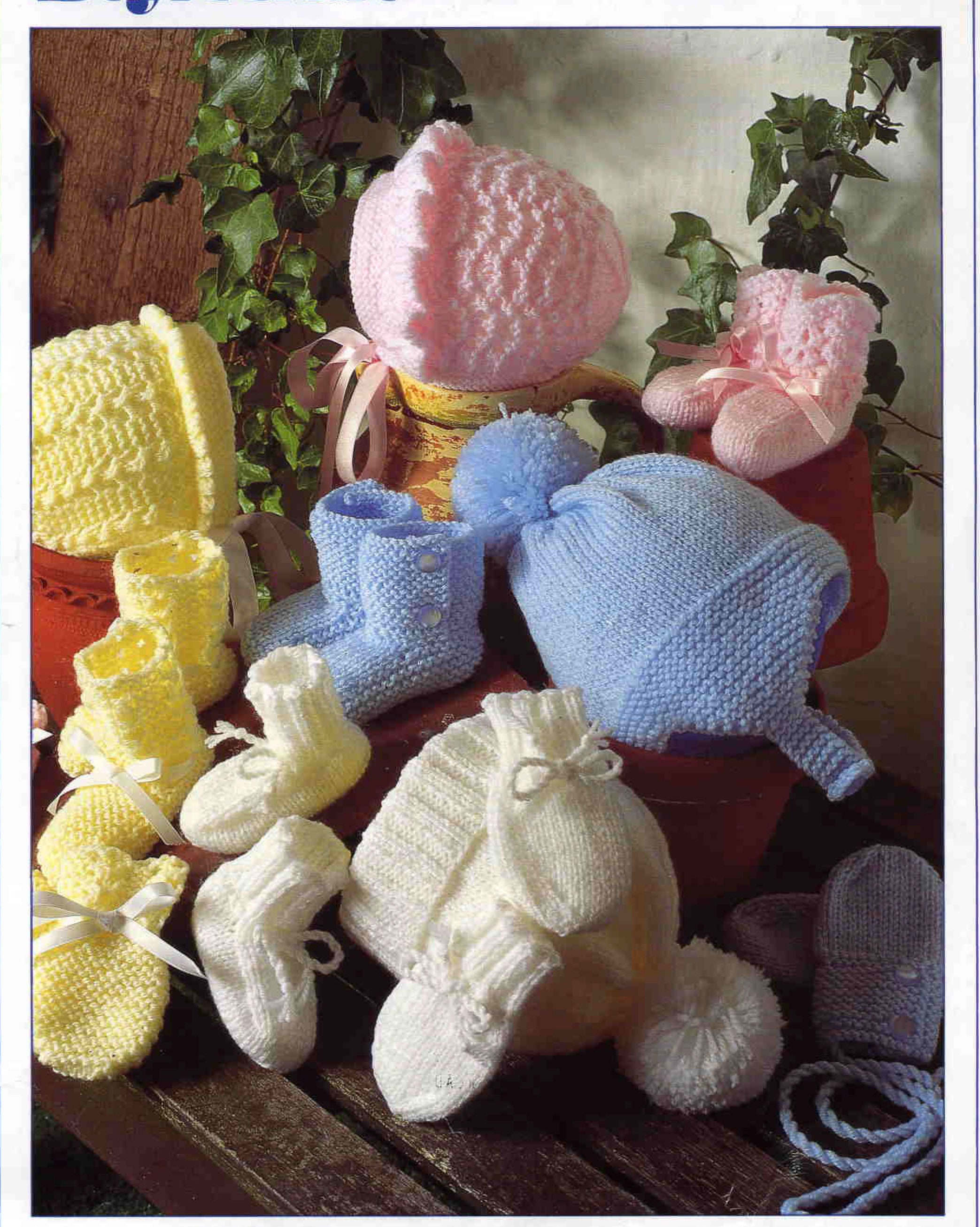 Premature Preemie Newborn Baby Hats Mitts & Bootees 4 Designs DK ...